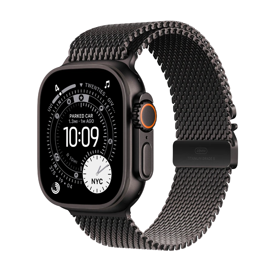 Apple Watch Ultra 3, 49mm, Milanese Loop "Black Titanium", L, Black buy ...