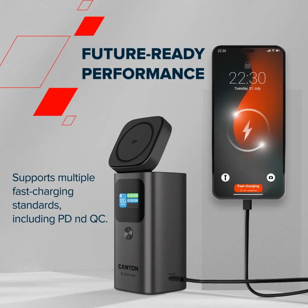 Magnetic Wireless Power Bank OnPower 150 - CANYON