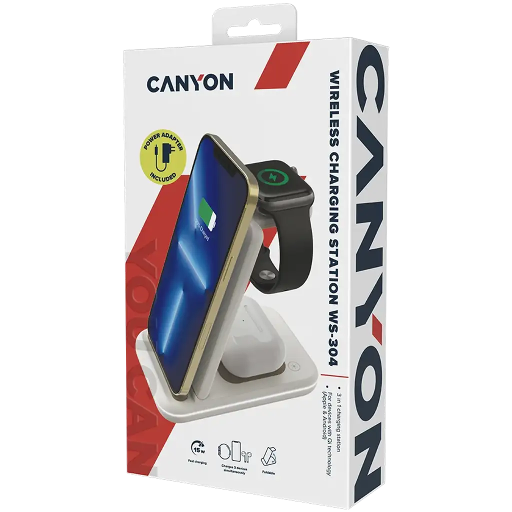 3-in-1 wireless charging station WS-304 - Canyon