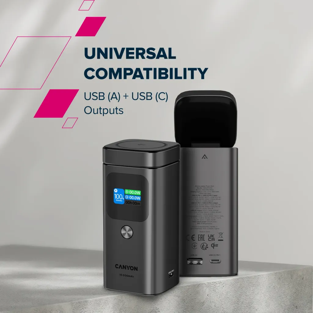Magnetic Wireless Power Bank OnPower 150 - CANYON