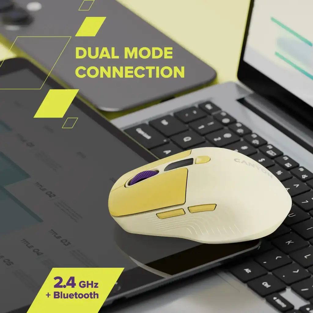 Wireless Mouse MW-26, Green - CANYON