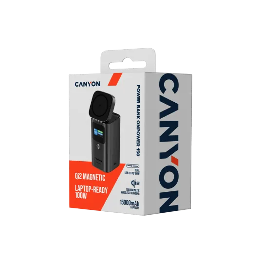 Magnetic Wireless Power Bank OnPower 150 - CANYON