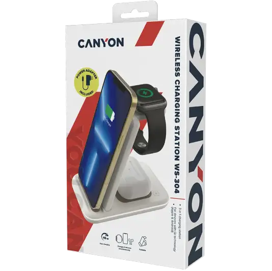 3-in-1 wireless charging station WS-304 - Canyon