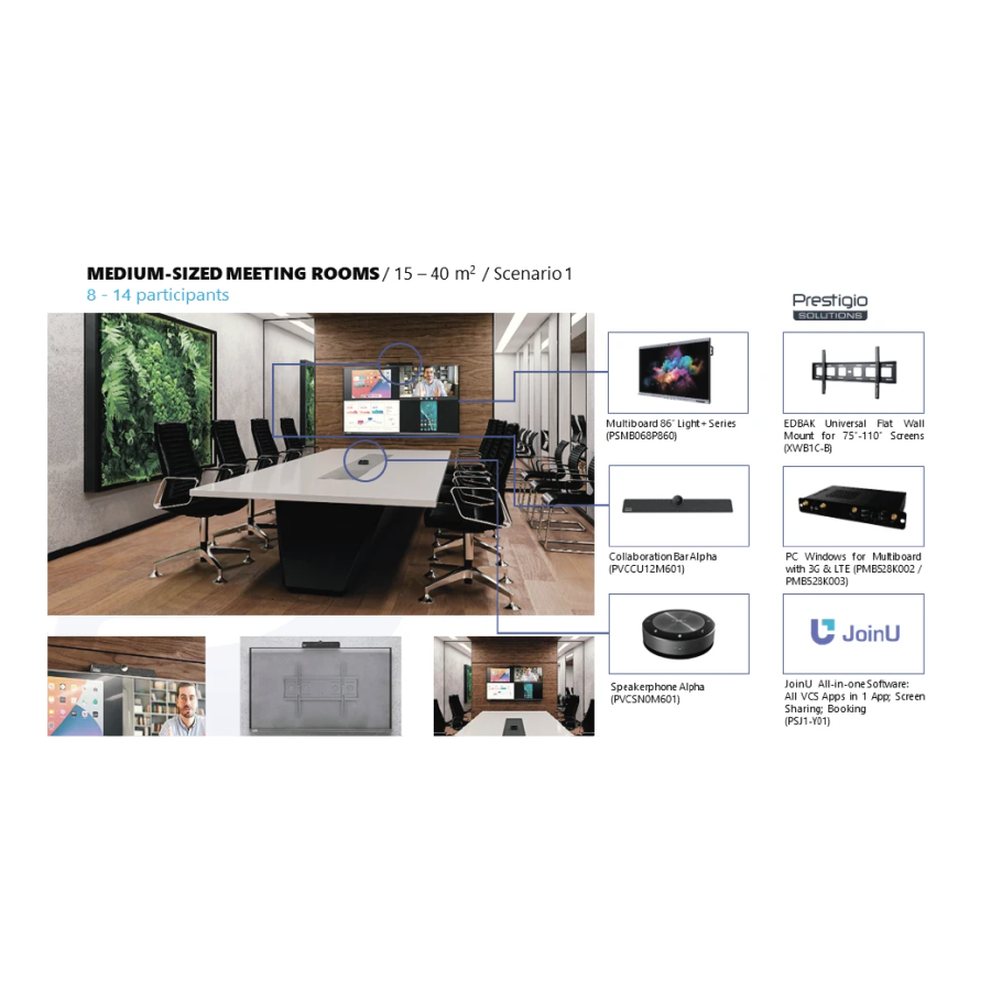 Medium Meeting Room Solution with All-in-one bar | Prestigio solutions