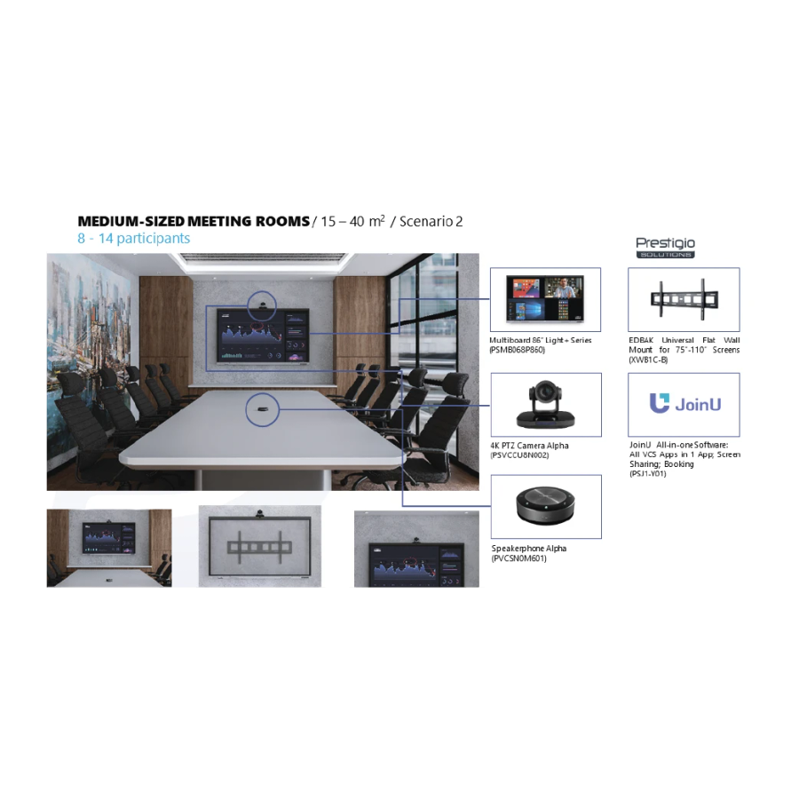 Medium Meeting Room Solution WITH PTZ CAMERA | Prestigio solutions