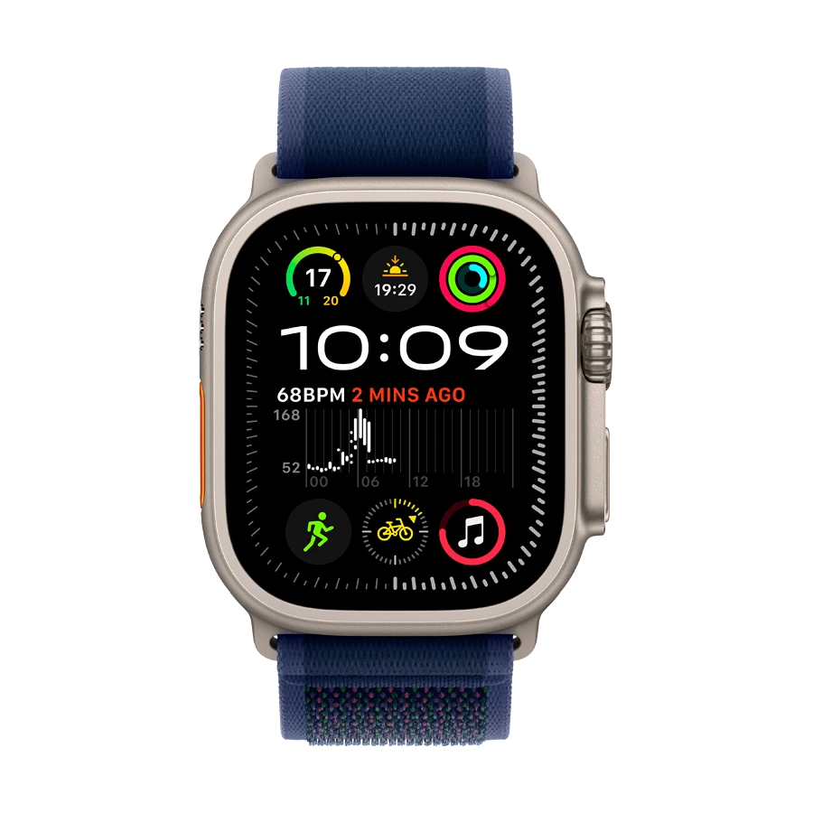 Apple Watch Ultra 2 2024, Blue Trail Loop, M/L, 49mm, Natural Titanium ...