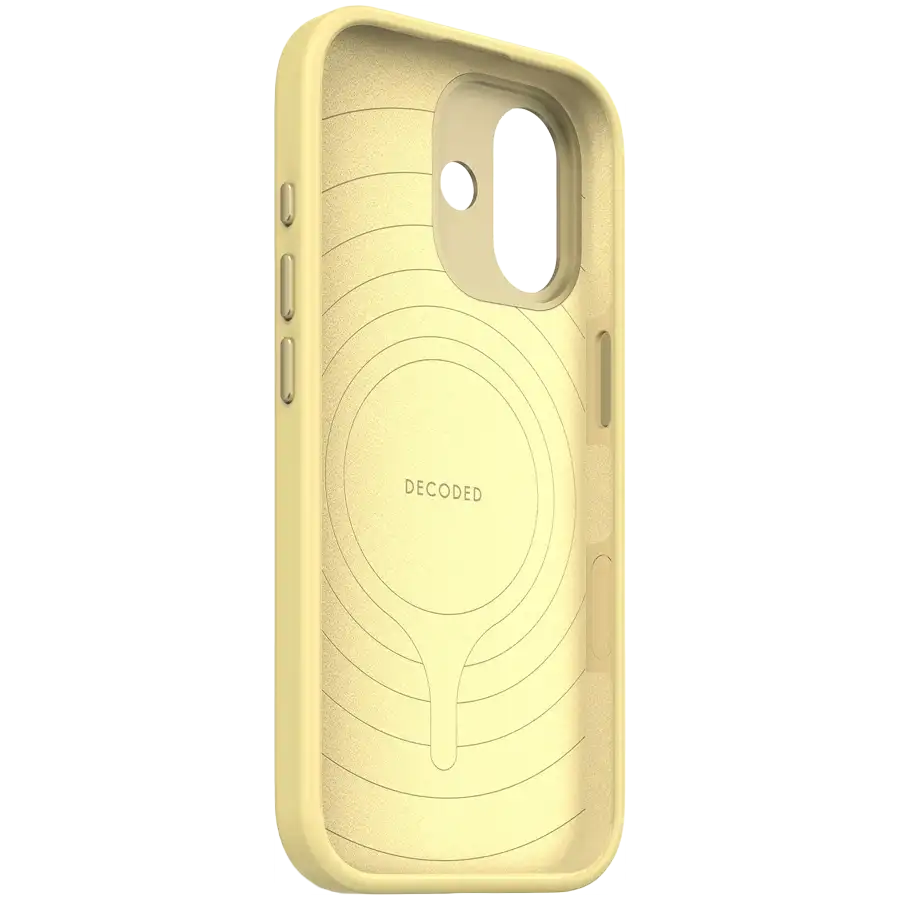 DECODED Case Antimicrobial Silicone with MagSafe, Yuma Yellow for iPhone 17